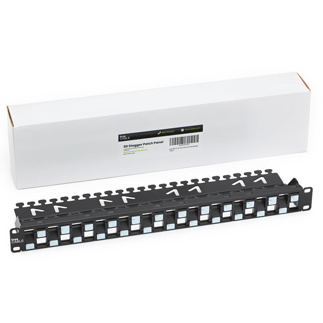 Unshielded Patch Panel, 24 Port, 1U, Staggered Blank Modular