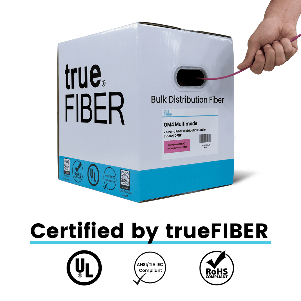 High-Quality OM4 Multimode OFNP Bulk Fiber 1000FT | trueCABLE | Buy Now