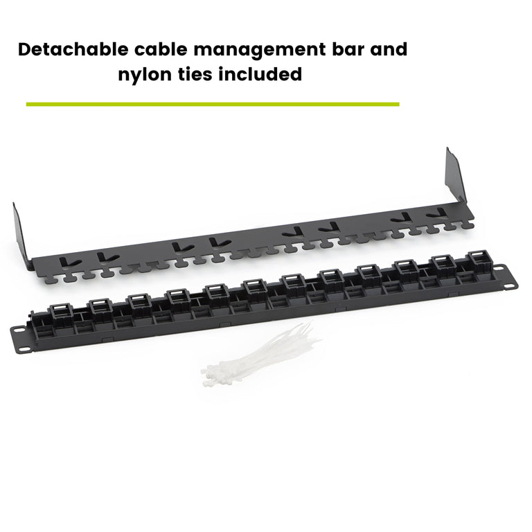 Unshielded Patch Panel, 24 Port, 1U, Staggered Blank Modular