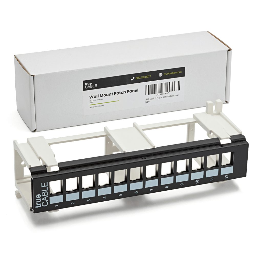 12-Port Wall Mount Shielded Keystone Patch Panel | trueCABLE
