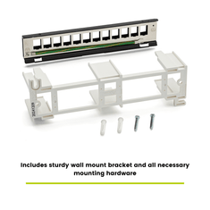 12-Port Wall Mount Shielded Keystone Patch Panel | trueCABLE