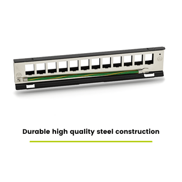 12-Port Wall Mount Shielded Keystone Patch Panel | trueCABLE