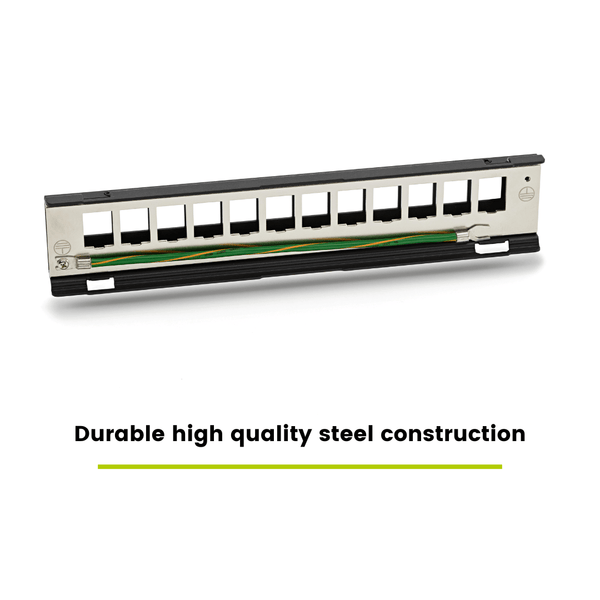 12-Port Wall Mount Shielded Keystone Patch Panel | trueCABLE
