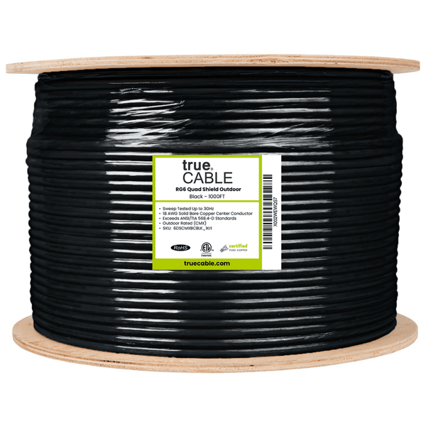Quad Shield RG-6 Outdoor Coaxial Cable | trueCABLE