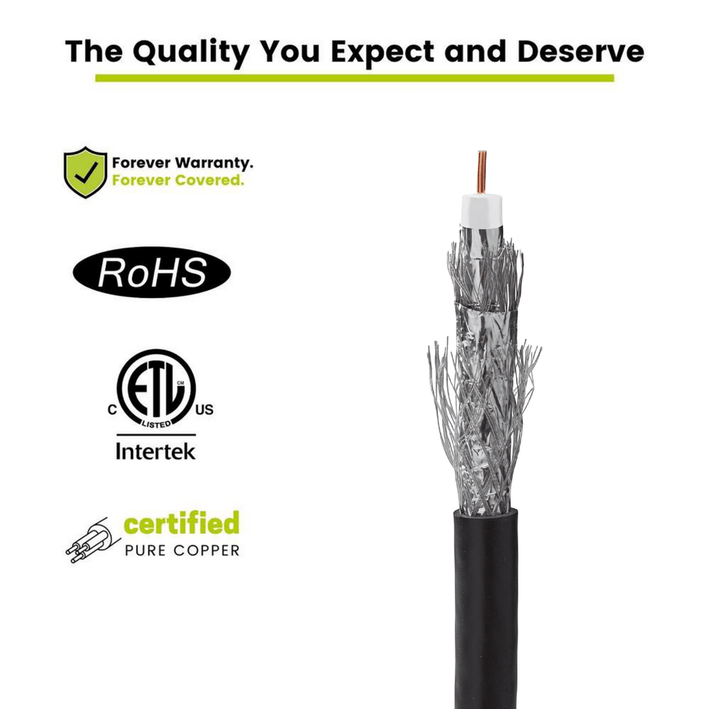 Quad Shield RG-6 Outdoor Coaxial Cable | trueCABLE