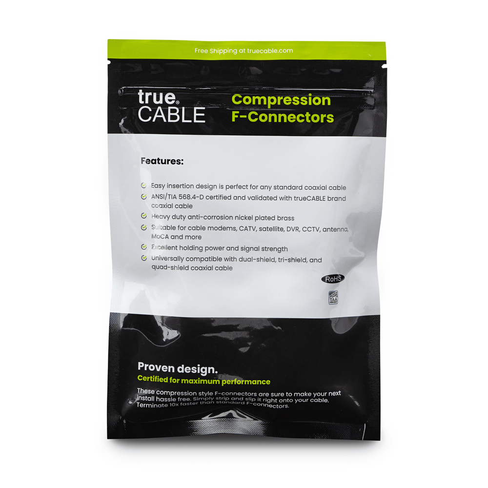 RG6 Compression F Connectors | trueCABLE