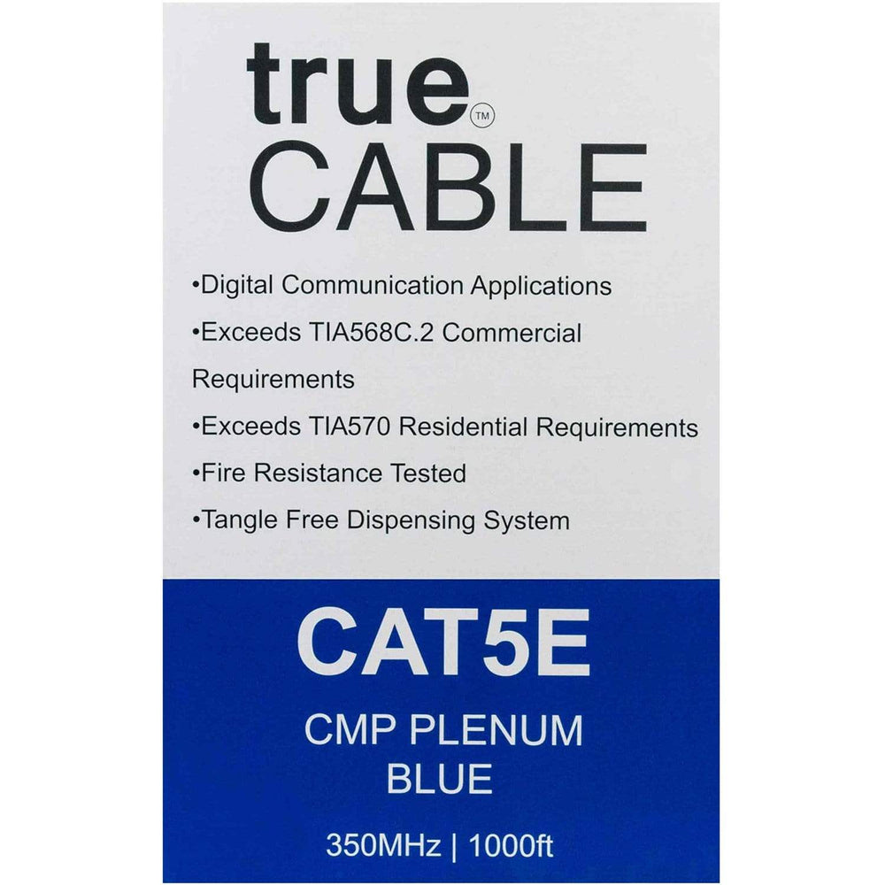 Cat5e Plenum Ethernet Cable Unshielded | trueCABLE