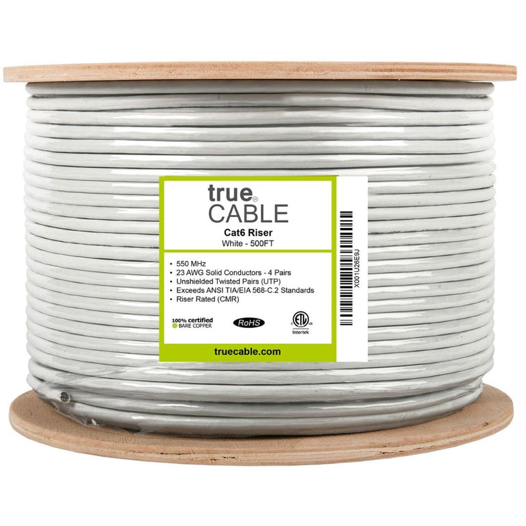 Cat6 Riser Ethernet Cable Unshielded | trueCABLE (Free Shipping)