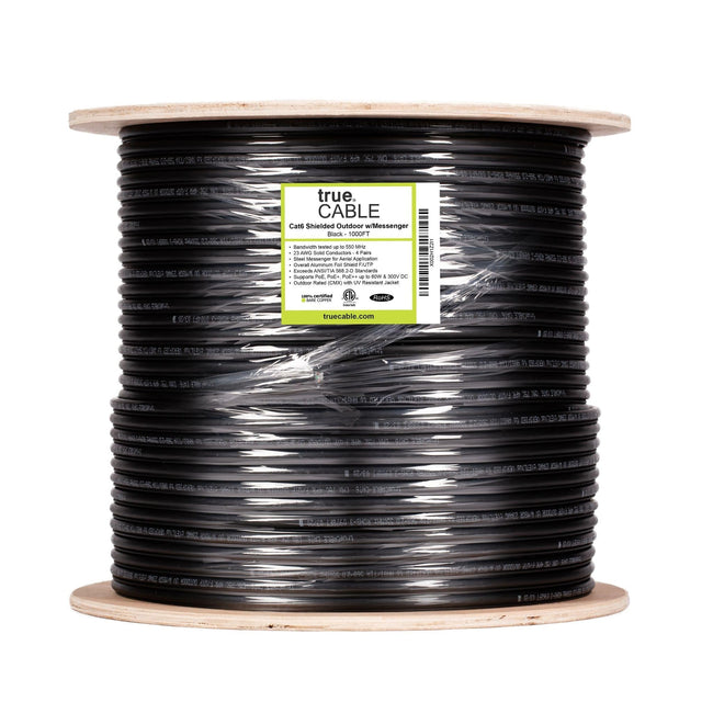 Cat6 Aerial Outdoor Ethernet Cable with Messenger | trueCABLE