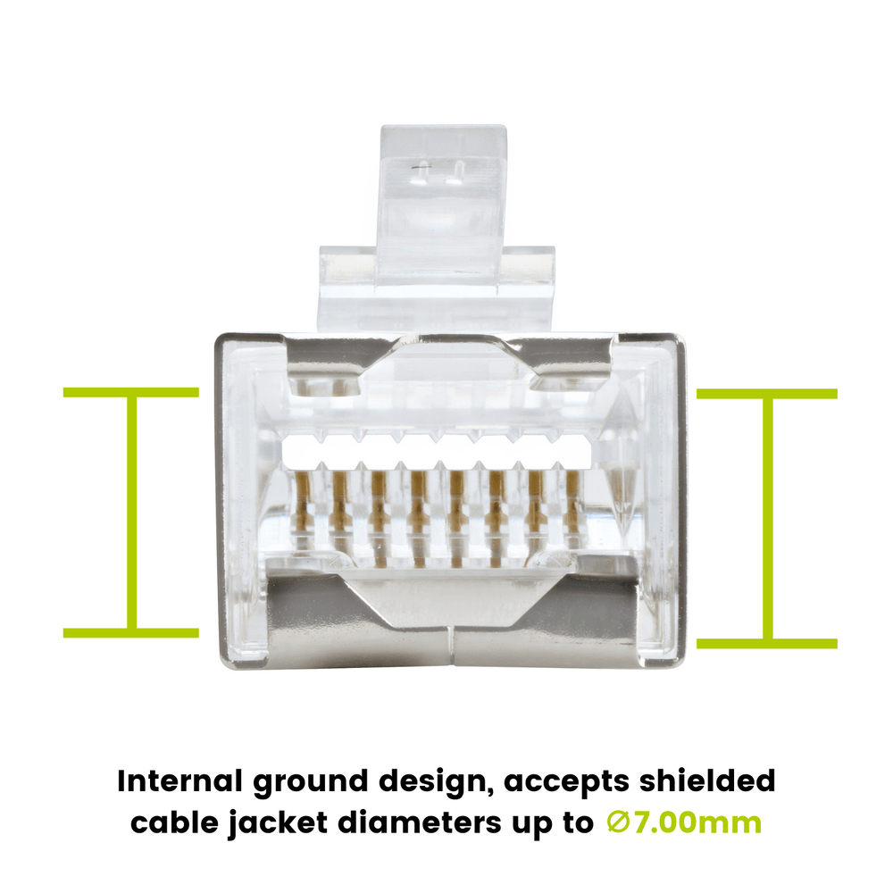 RJ45 Cat5e Pass Through Connectors | Shielded | trueCABLE